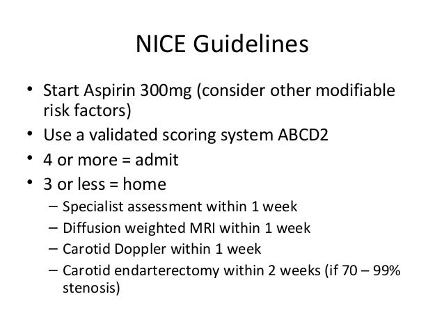 TIA risk stratification