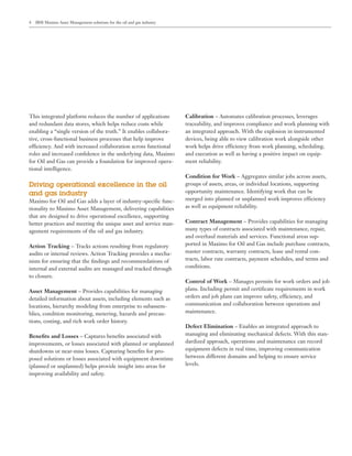 IBM Maximo Asset Management solutions for the oil and gas industry | PDF