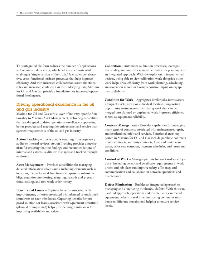 IBM Maximo Asset Management solutions for the oil and gas industry ...