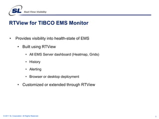 RTView for TIBCO EMS Monitor Webinar | PDF | Computing | Technology & Computing