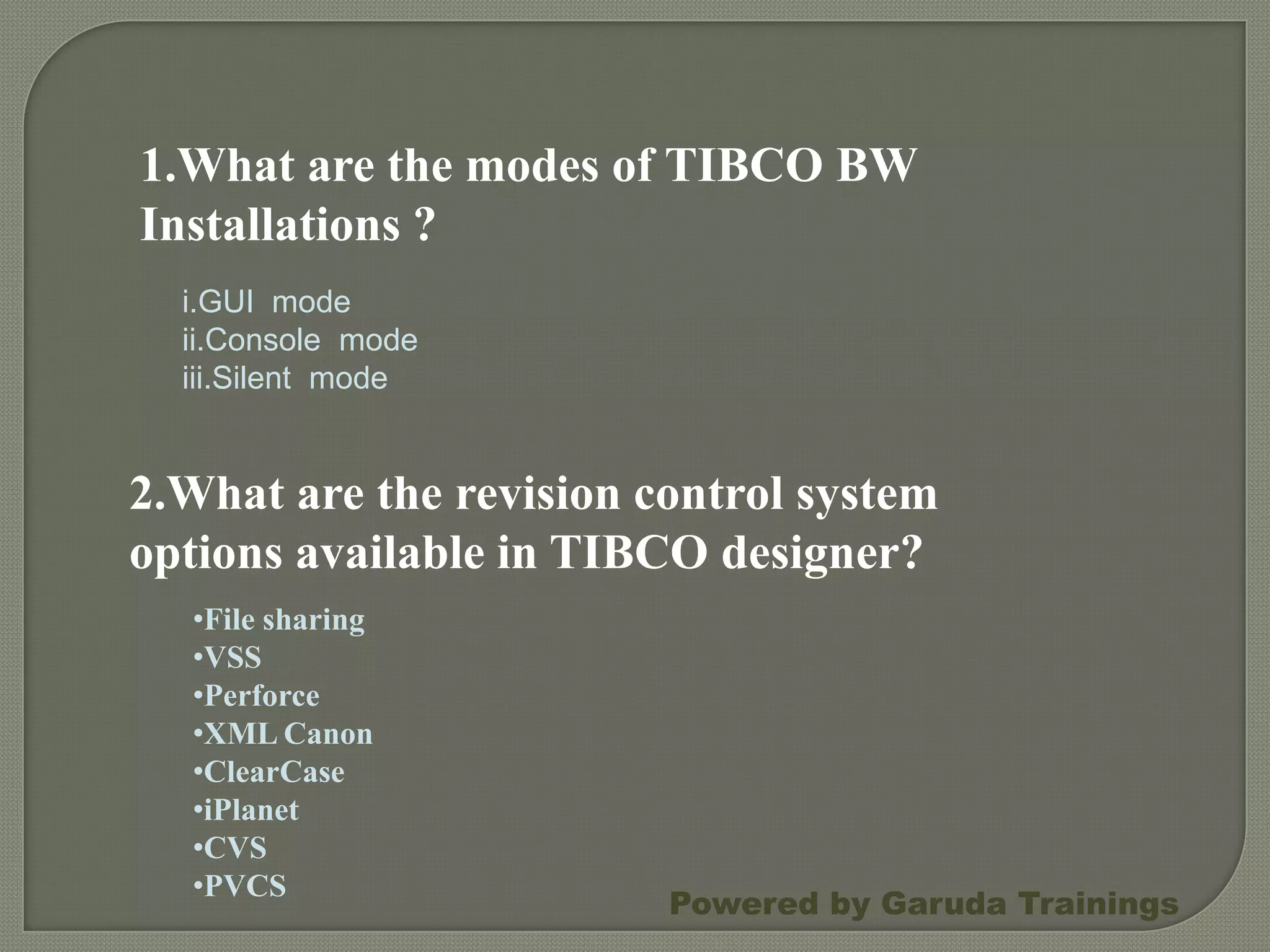 Tibco Interview questions | PPTX