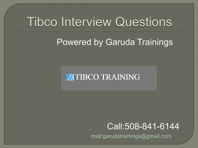 Tibco Interview Questions Ppt
