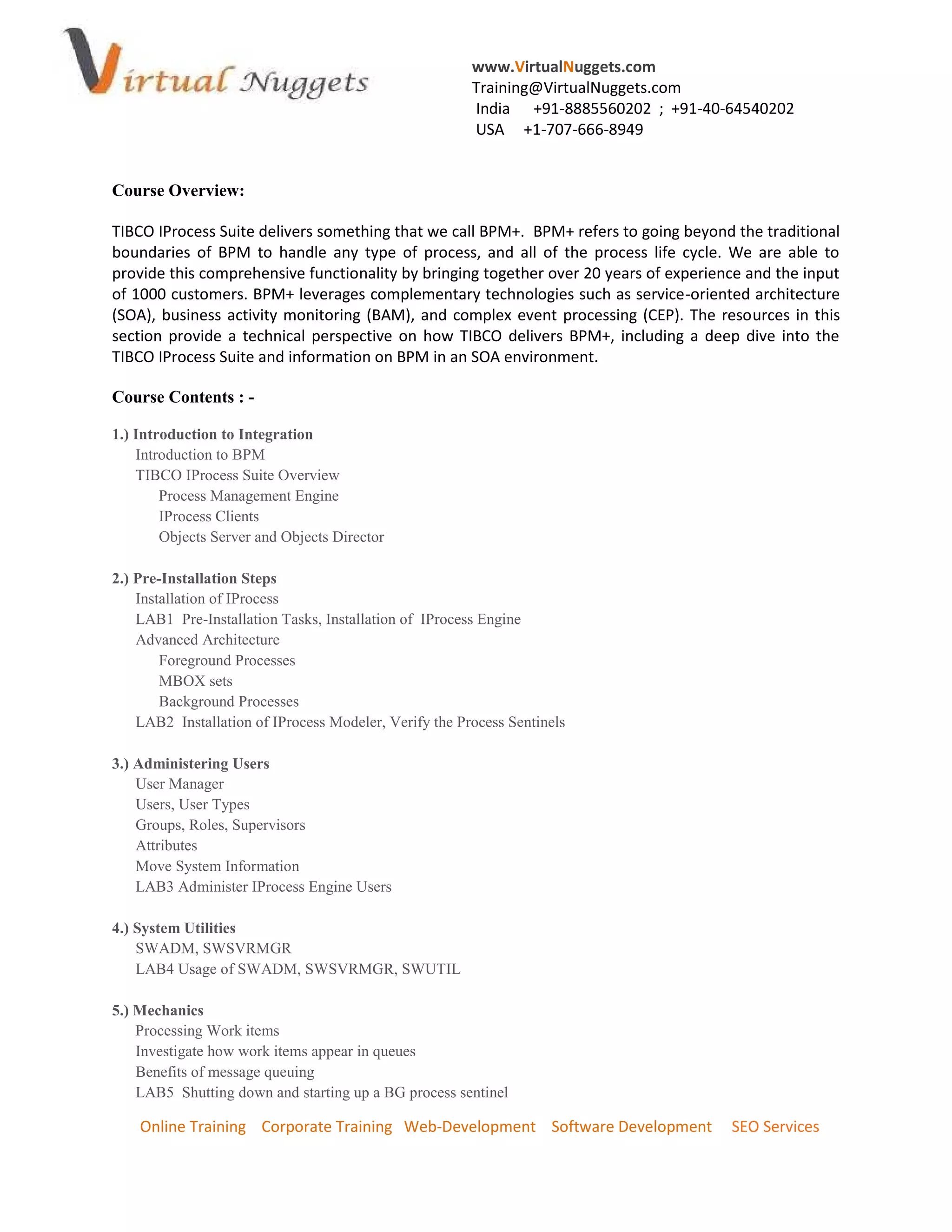 Tibco i process ( staffware ) online & corporate training by virtual ...