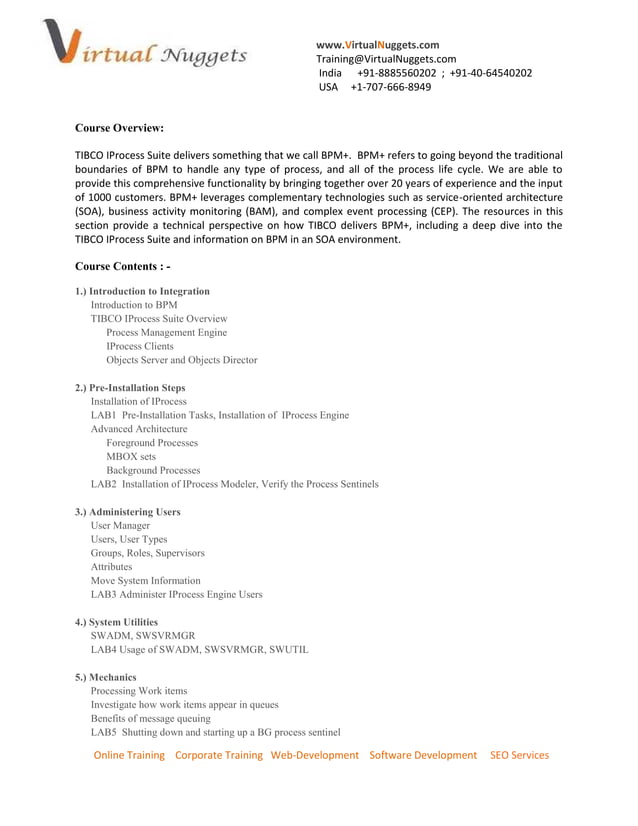 Tibco i process ( staffware ) online & corporate training by virtual ...