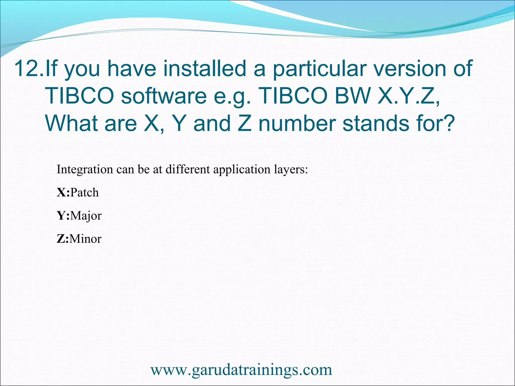 Tibco Latest Interview Questions With Answers By Garuda Trainings Ppt