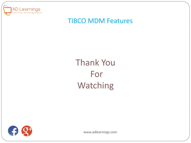Tibco mdm features | PPTX | Computing | Technology & Computing