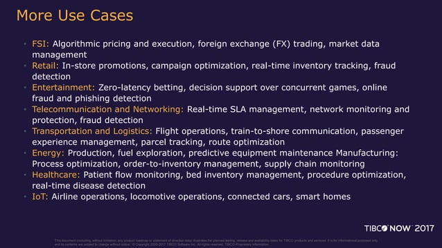 Tibco streaming analytics overview and roadmap | PDF