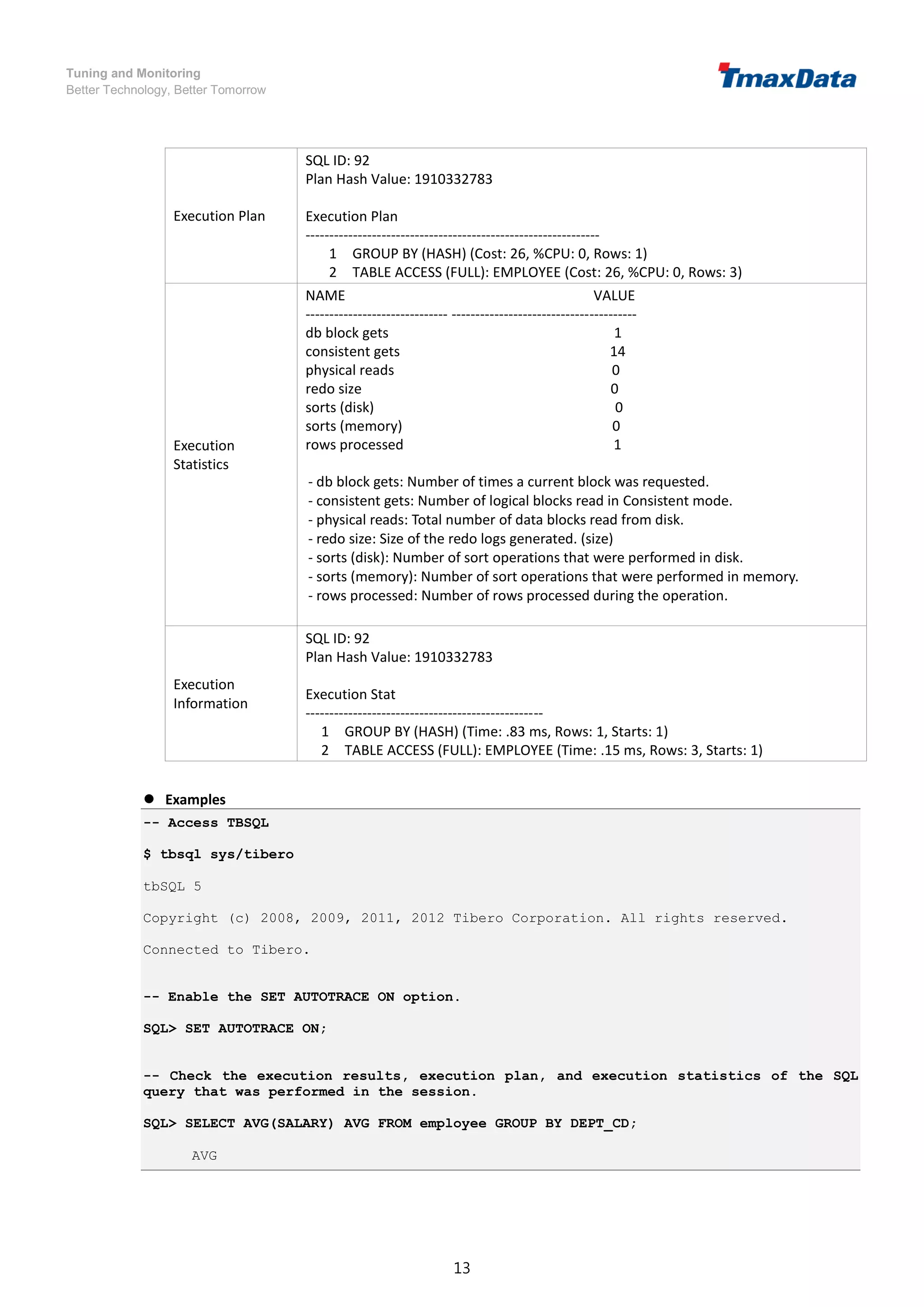 Tibero sql execution plan guide en | PDF