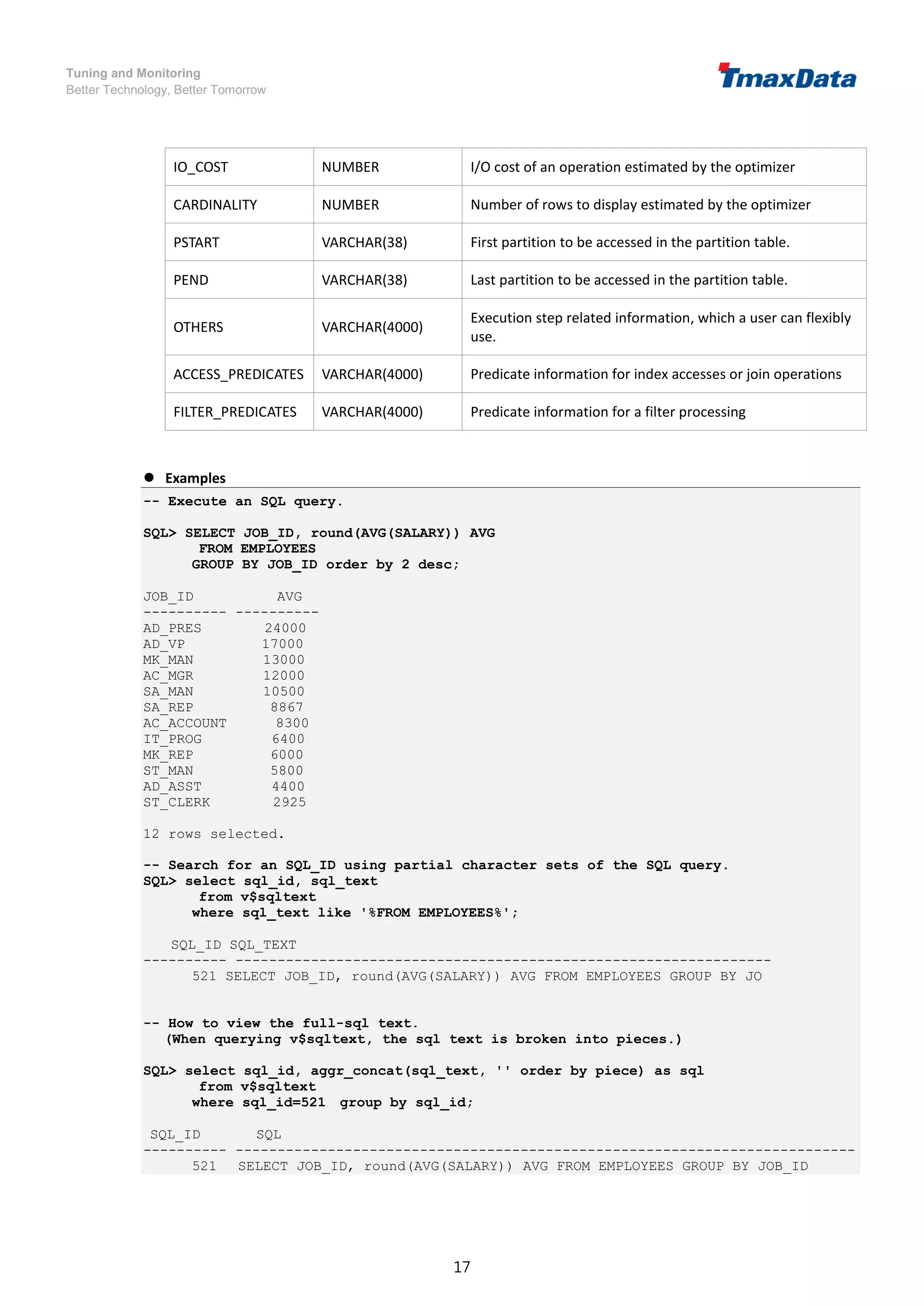 Tibero sql execution plan guide en | PDF