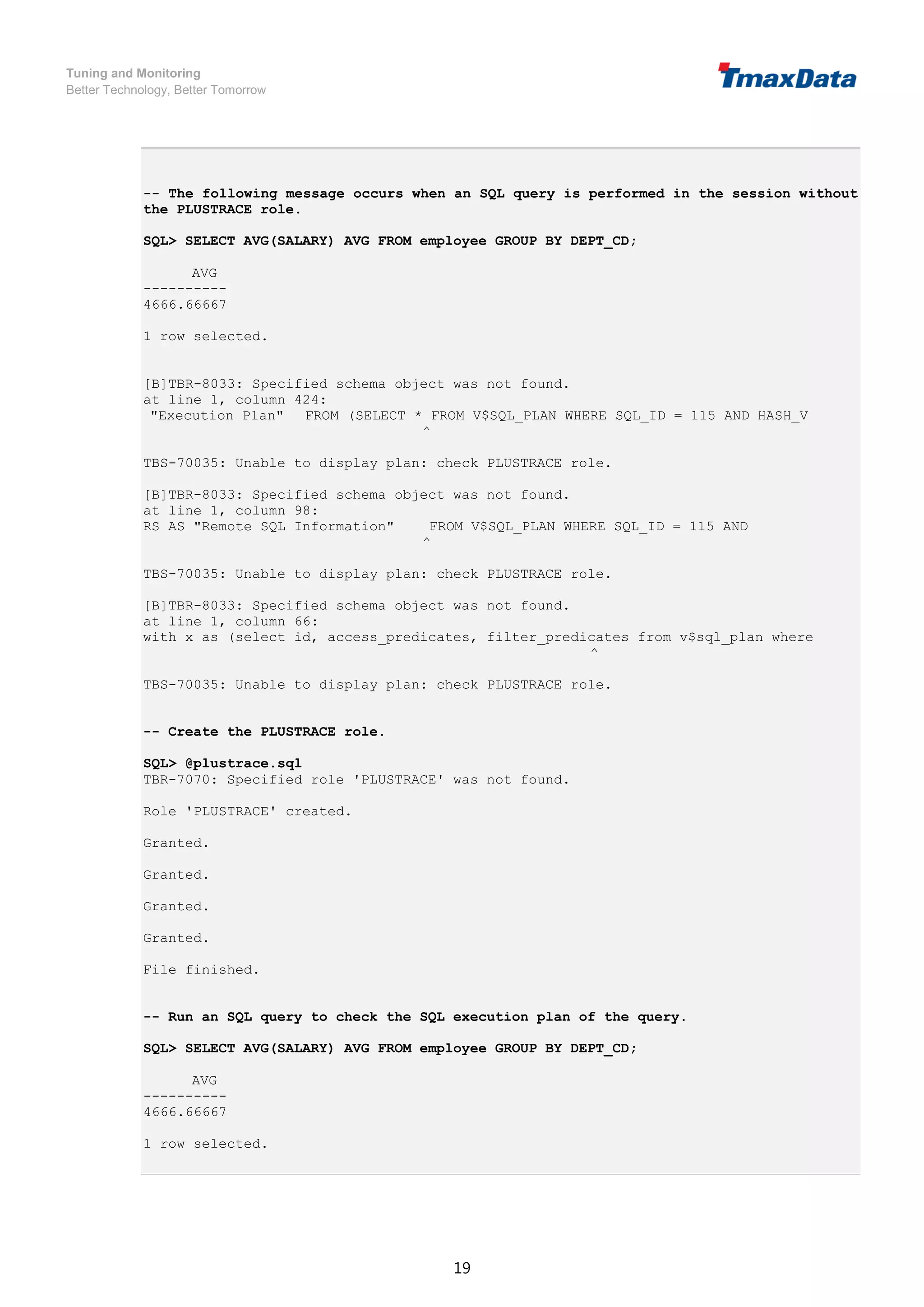Tibero sql execution plan guide en | PDF
