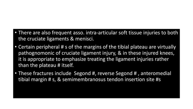Tibial Plateau Fractures Ppt