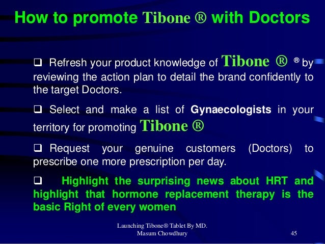 Tibone® (tibolone) technical discussion (training session)