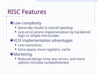 tibor.ppt RISC vs. CISC CISC/RISC Features | PPT