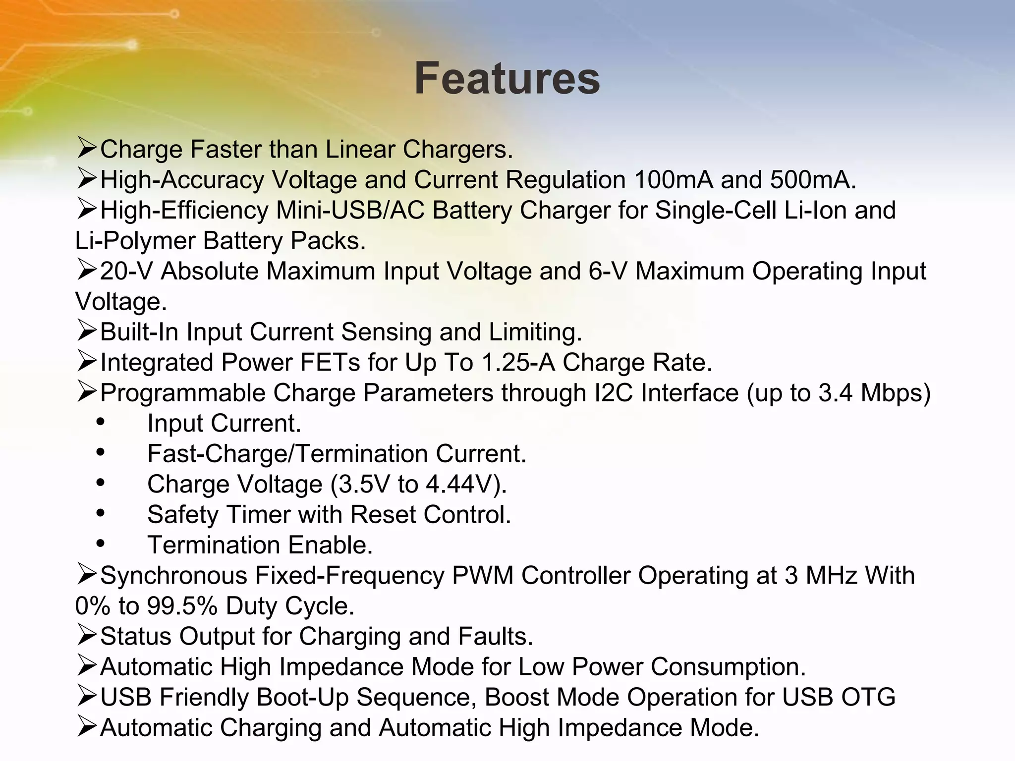 Fully Integrated Switch-Mode Single-Cell Li-Ion Charger With Full USB | PPT