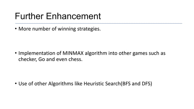 AI based Tic Tac Toe game using Minimax Algorithm | PPTX