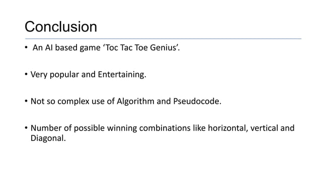 Ai Based Tic Tac Toe Game Using Minimax Algorithm Ppt