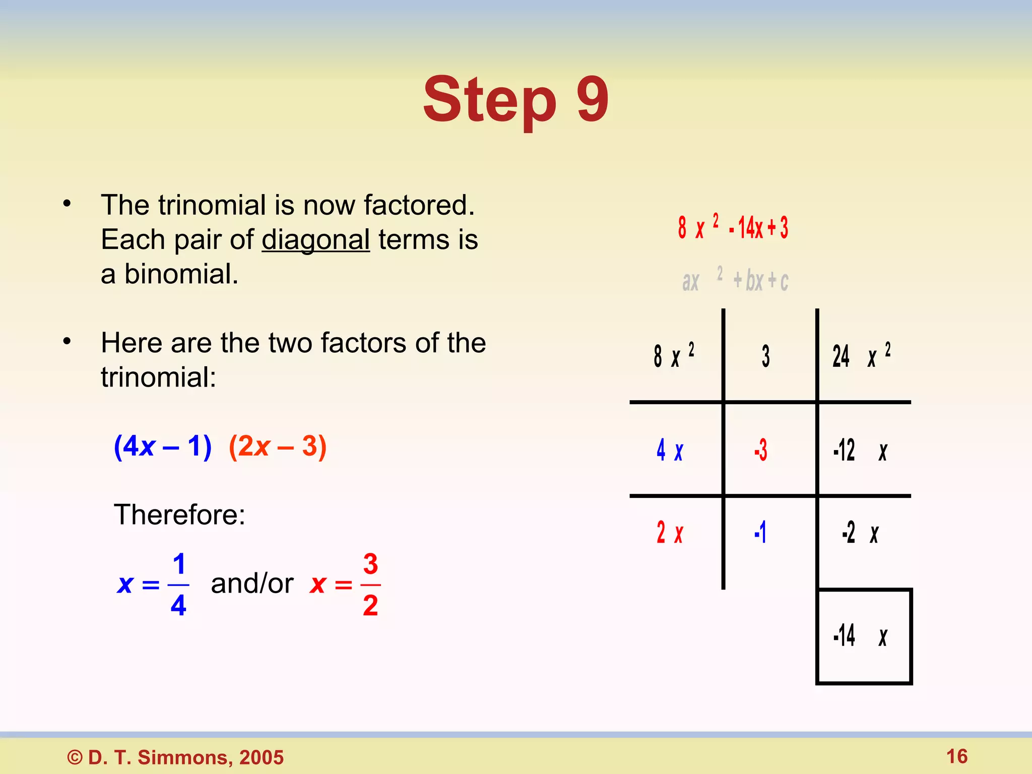 Tic Tac Toe Factoring | PPT