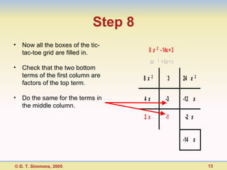 Tic Tac Toe Factoring | PPT