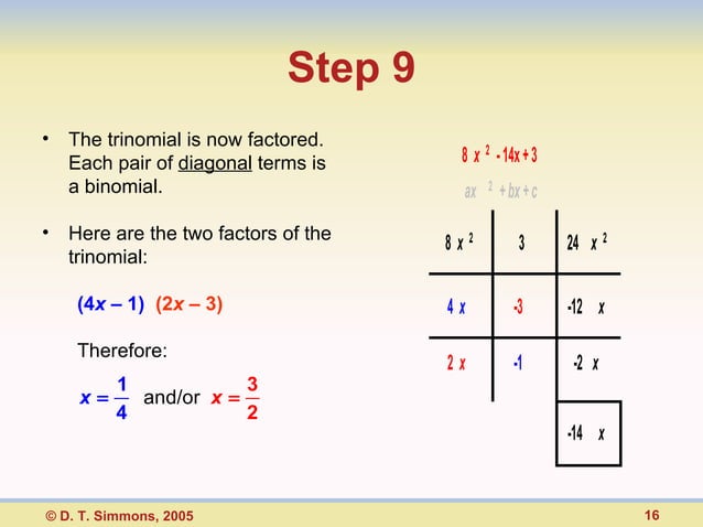 Tic Tac Toe Factoring | PPT