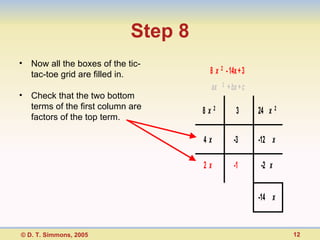 Tic tac-toe factoring | PPT