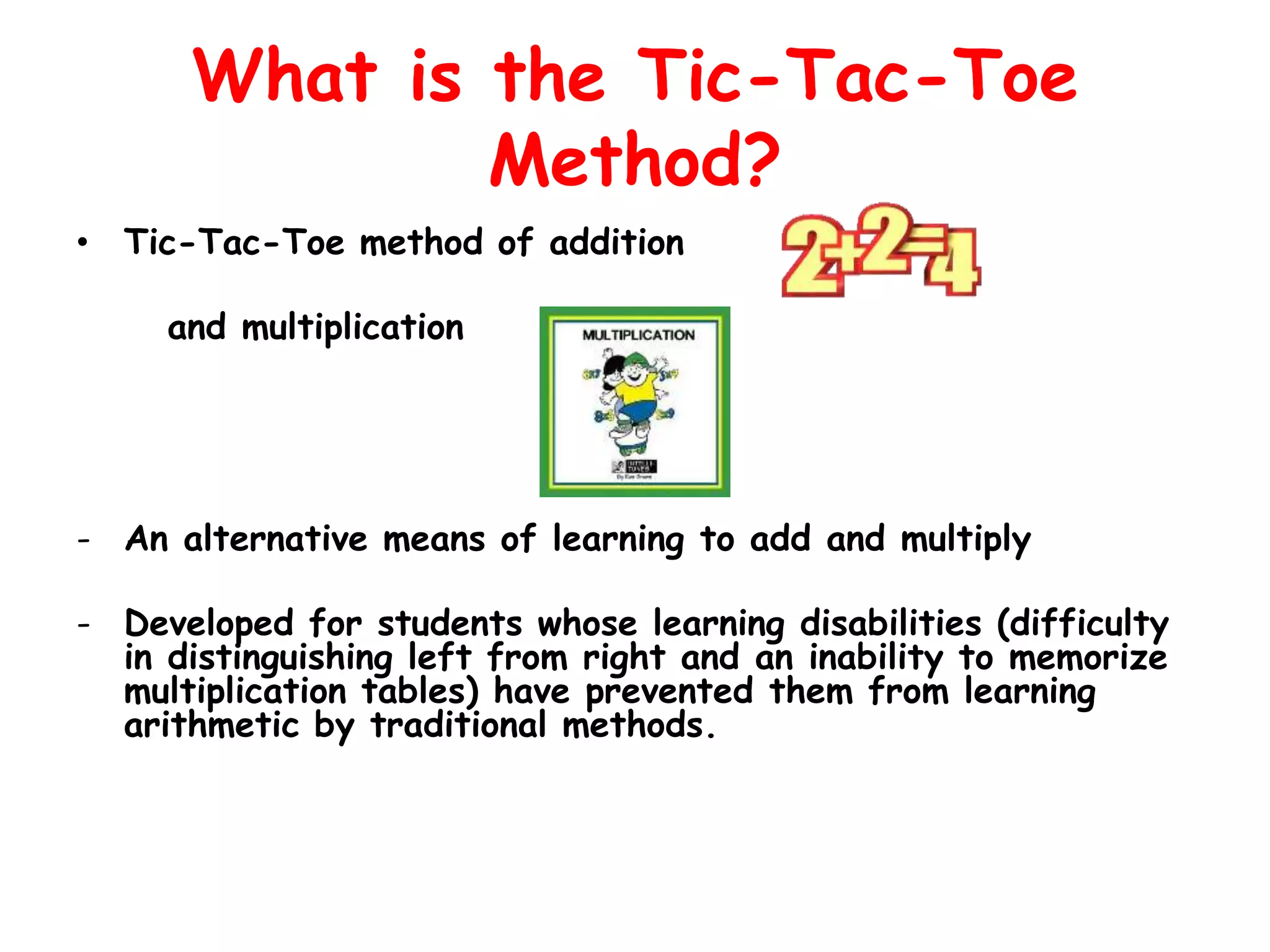 Tic tac-toe method | PPT