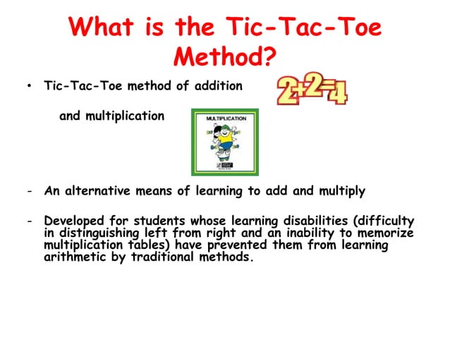 Tic tac-toe method | PPT