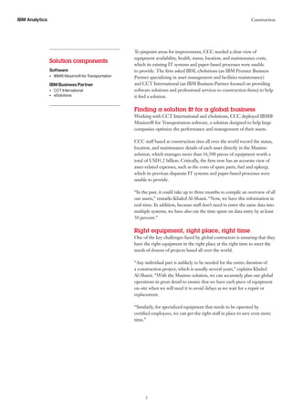 IBM Case Study of Maximo Implementation at CCC | PDF