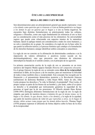 éTica de la reciprocidad | DOCX