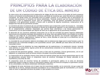 éTica del minero y desarrollo sostenible en la | PPTX