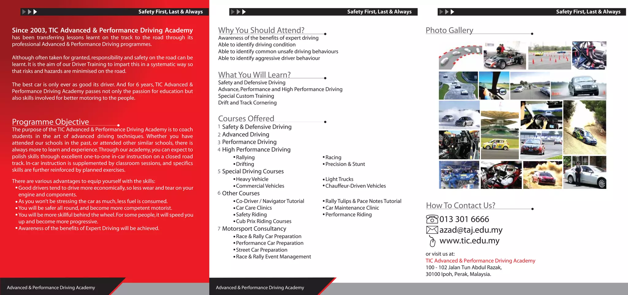 TIC Advanced and Performance Driving Academy | PDF