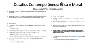Ética e moral desafios contemporâneos | PPTX