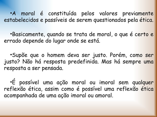 Ética moral e valores | PPT