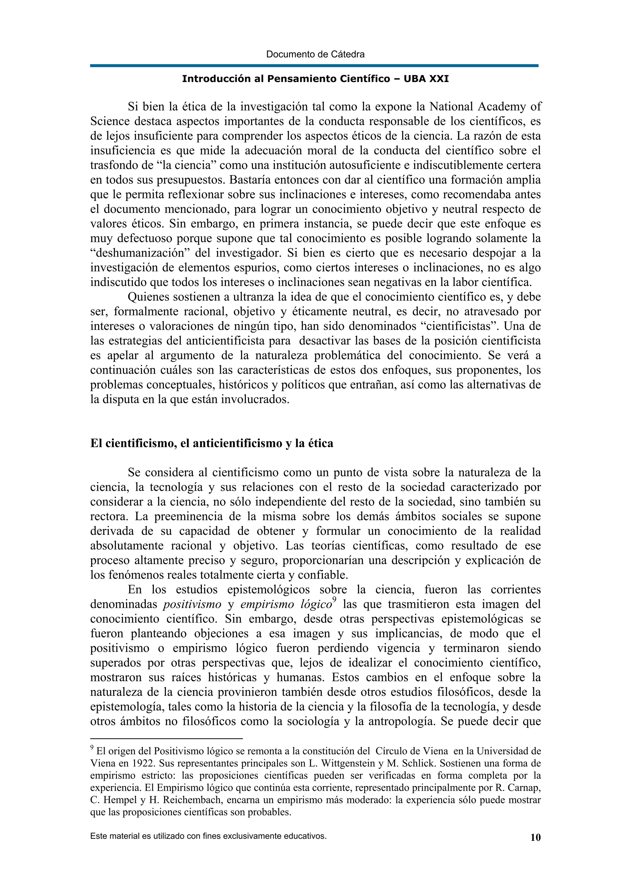 Etica y ciencia | PDF | Science