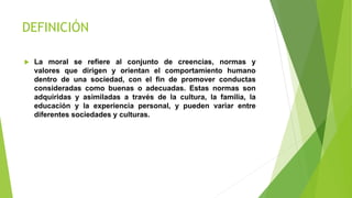 IMPORTANCIA DE LA APLICACION DE LA ÉTICA Y MORAL | PPTX