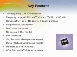 CC1020 Low Power UHF Transceiver | PPT