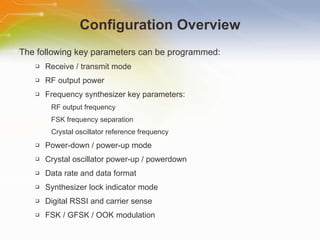 CC1020 Low Power UHF Transceiver | PPT