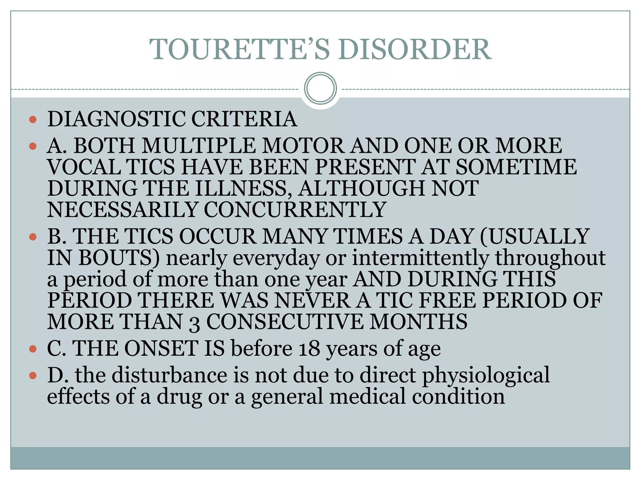 Tic disorder | PPTX