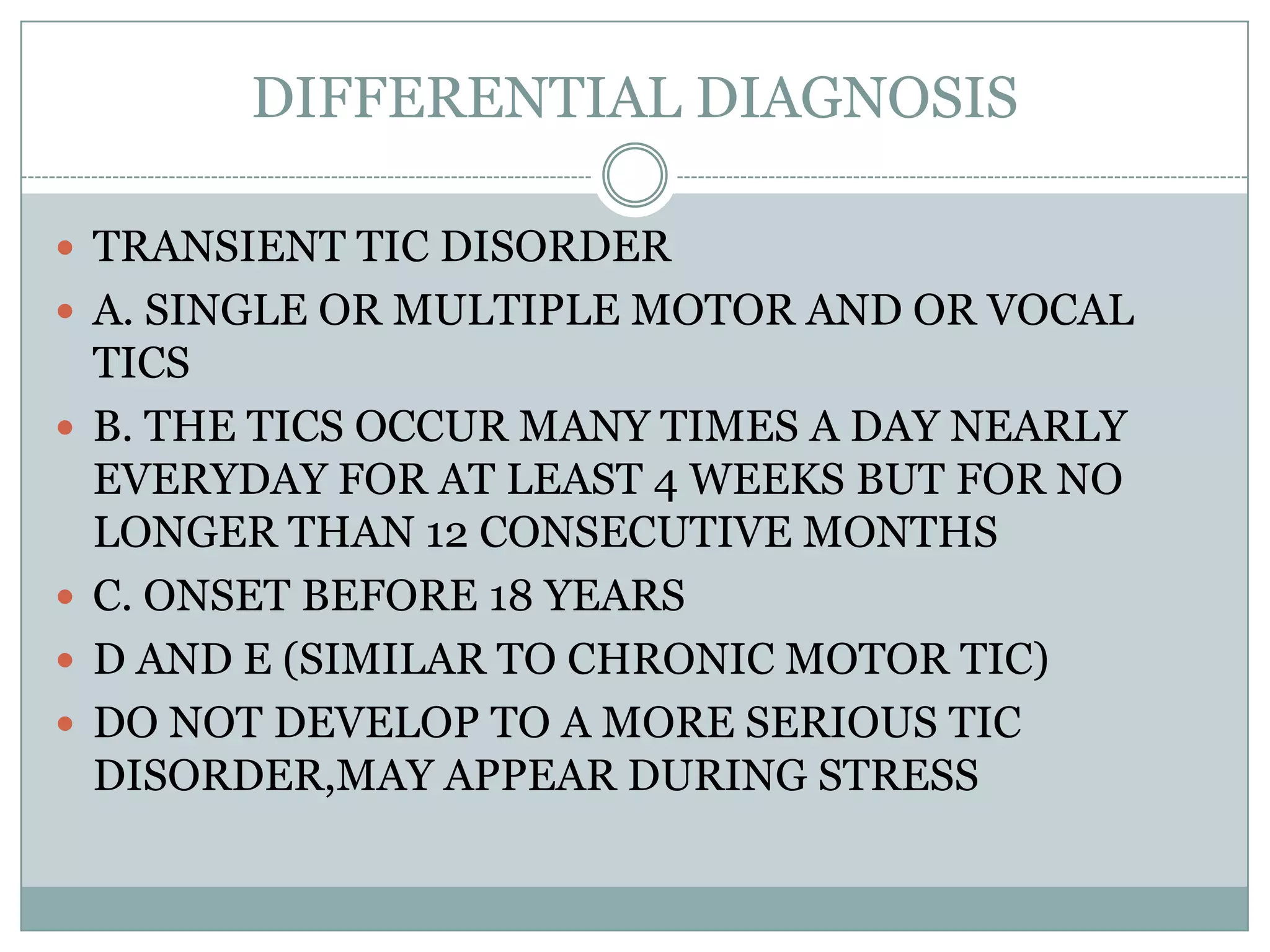 Tic disorder | PPTX