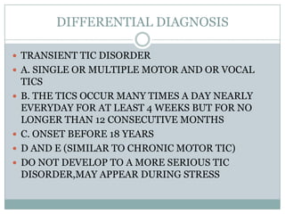 Tic disorder | PPTX