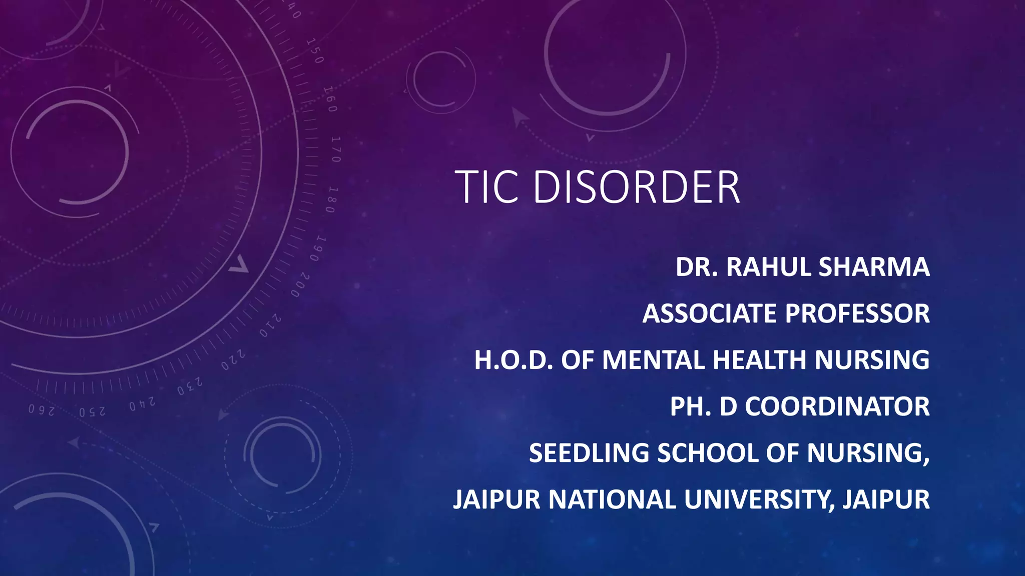 Tic disorder | PPTX