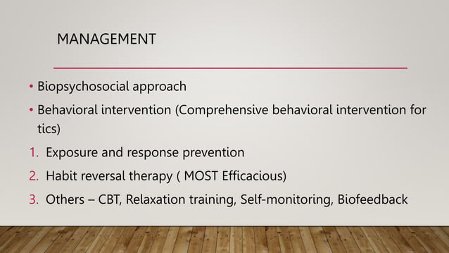Tic Disorder a comprehensive overview.pptx | Brain and Nervous System ...