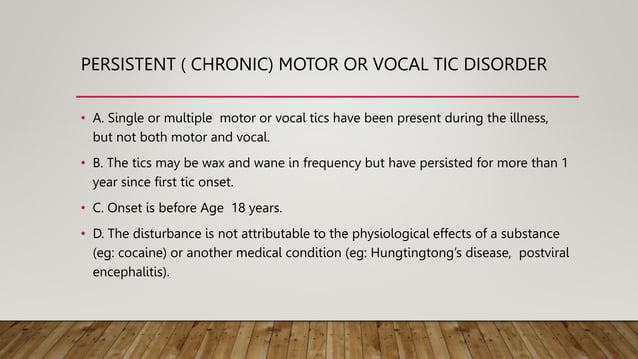 Tic Disorder a comprehensive overview.pptx | Brain and Nervous System ...