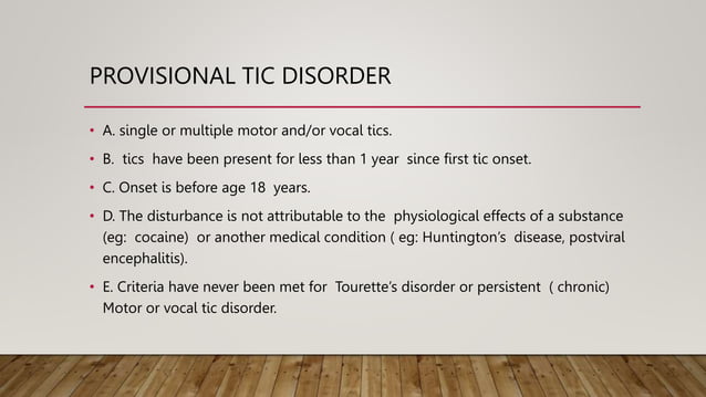 Tic Disorder a comprehensive overview.pptx | Brain and Nervous System Disorders | Diseases and ...