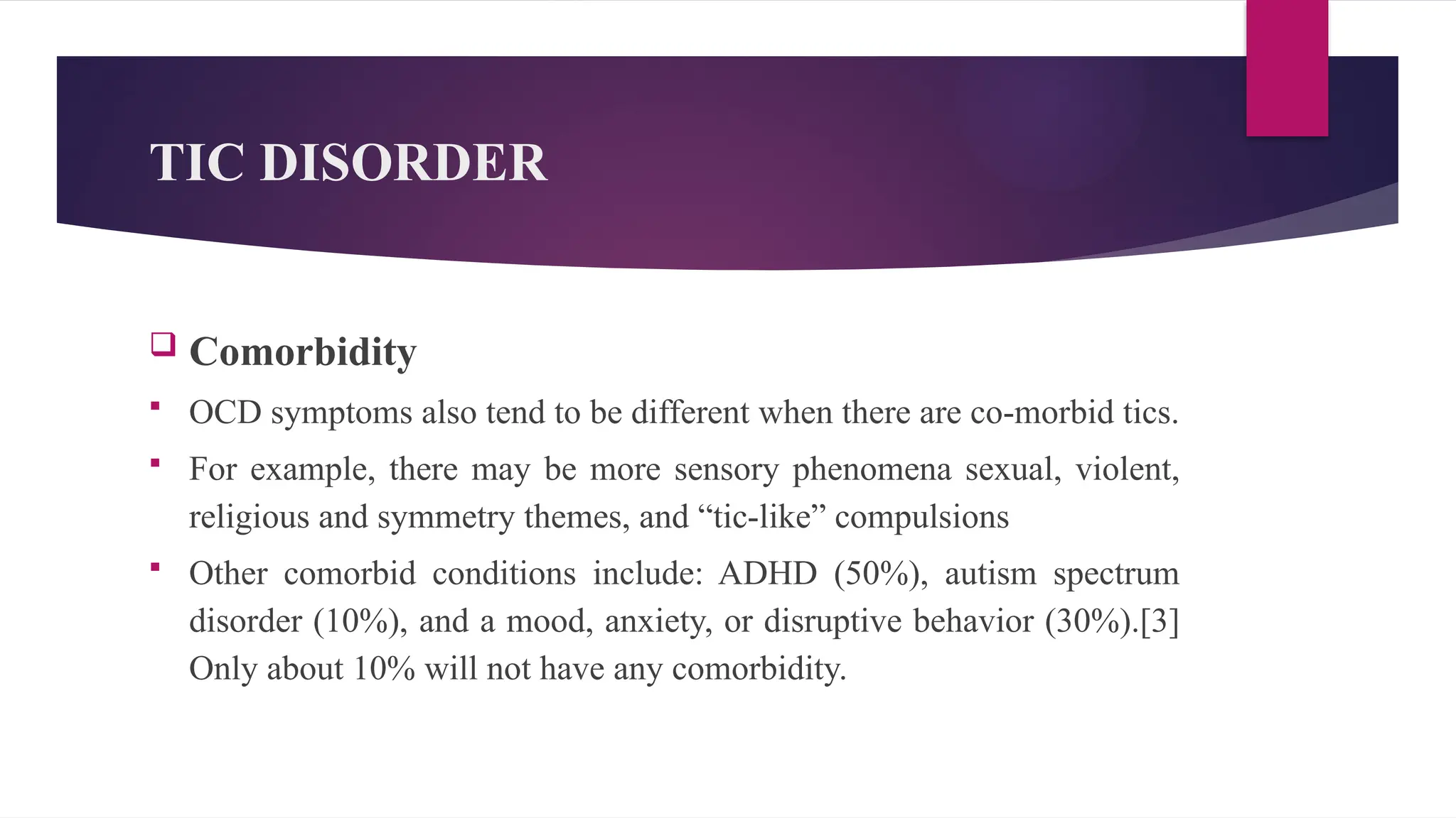 TIC DISORDER , diagnosis, treatment.pptx