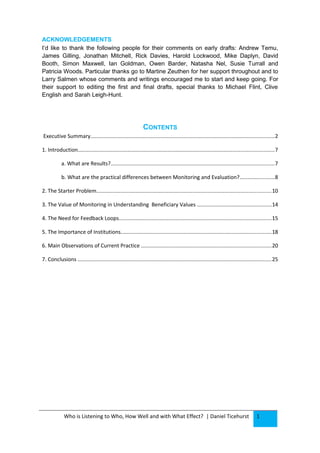 Who is listening to who, how well and with what effect? By Daniel ...