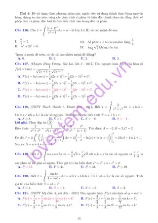 Tích phân-1-Sử dụng nguyên hàm tích phân-pages-1-17 | PDF