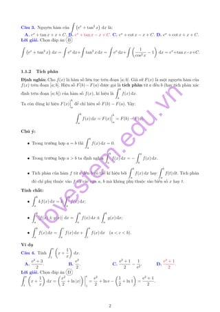 Tích phân-1-Sử dụng nguyên hàm tích phân-pages-1-17 | PDF