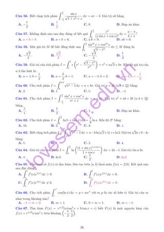 Tích phân-2-Nguyên hàm tích phân-pages-19-28 | PDF