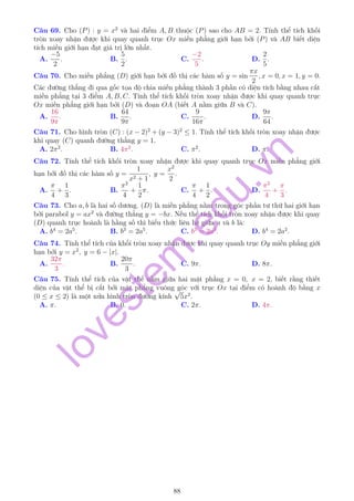 Tích phân-6-Ứng dụng tích phân tính thể tích khối tròn xoay-pages-80-88 | PDF