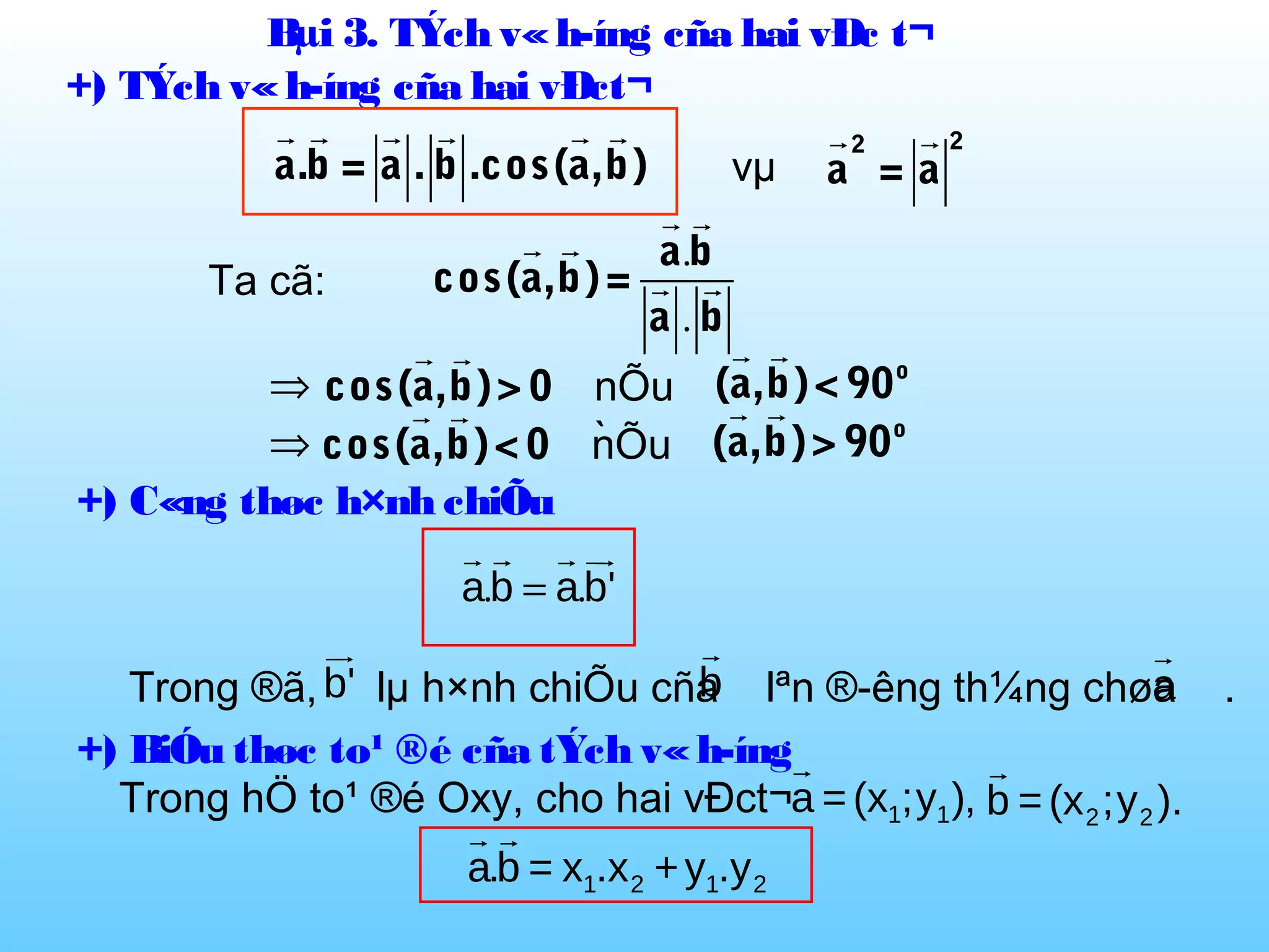 Tich vo huong cua hai vecto | PPT